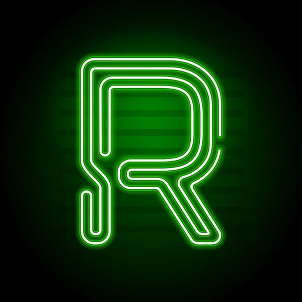 The Letter R In Neon Green