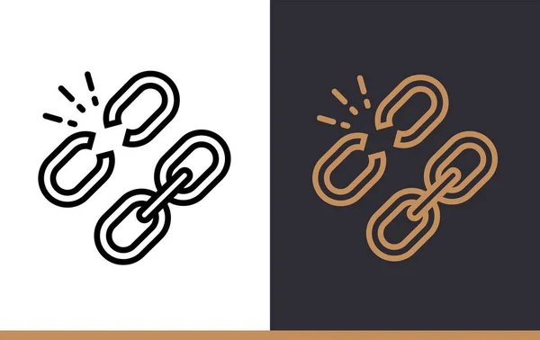 Linear link, unlink icon for startup business. Pictogram in outline ...