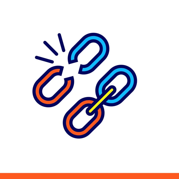 Linear link, unlink icon for startup business. Pictogram in outline ...