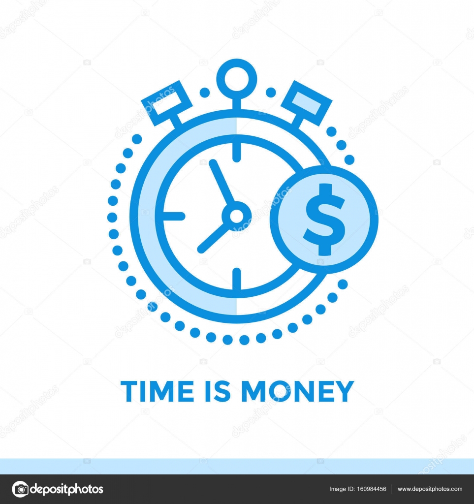 Linear icon TIME IS MONEY of finance, banking. — Stock Vector ...