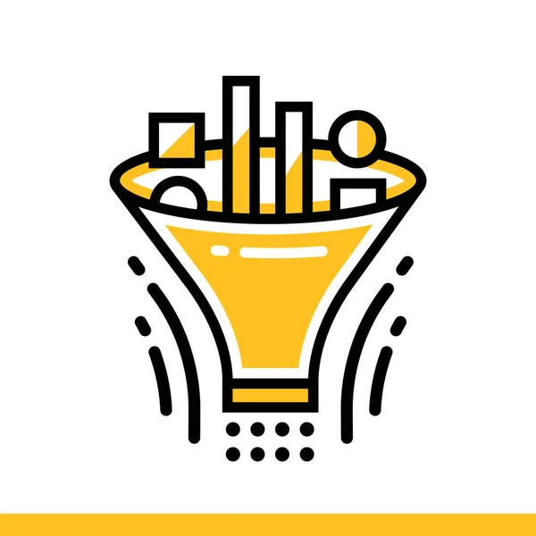 Flat icon Data filtering system. Data science technology and mac ...