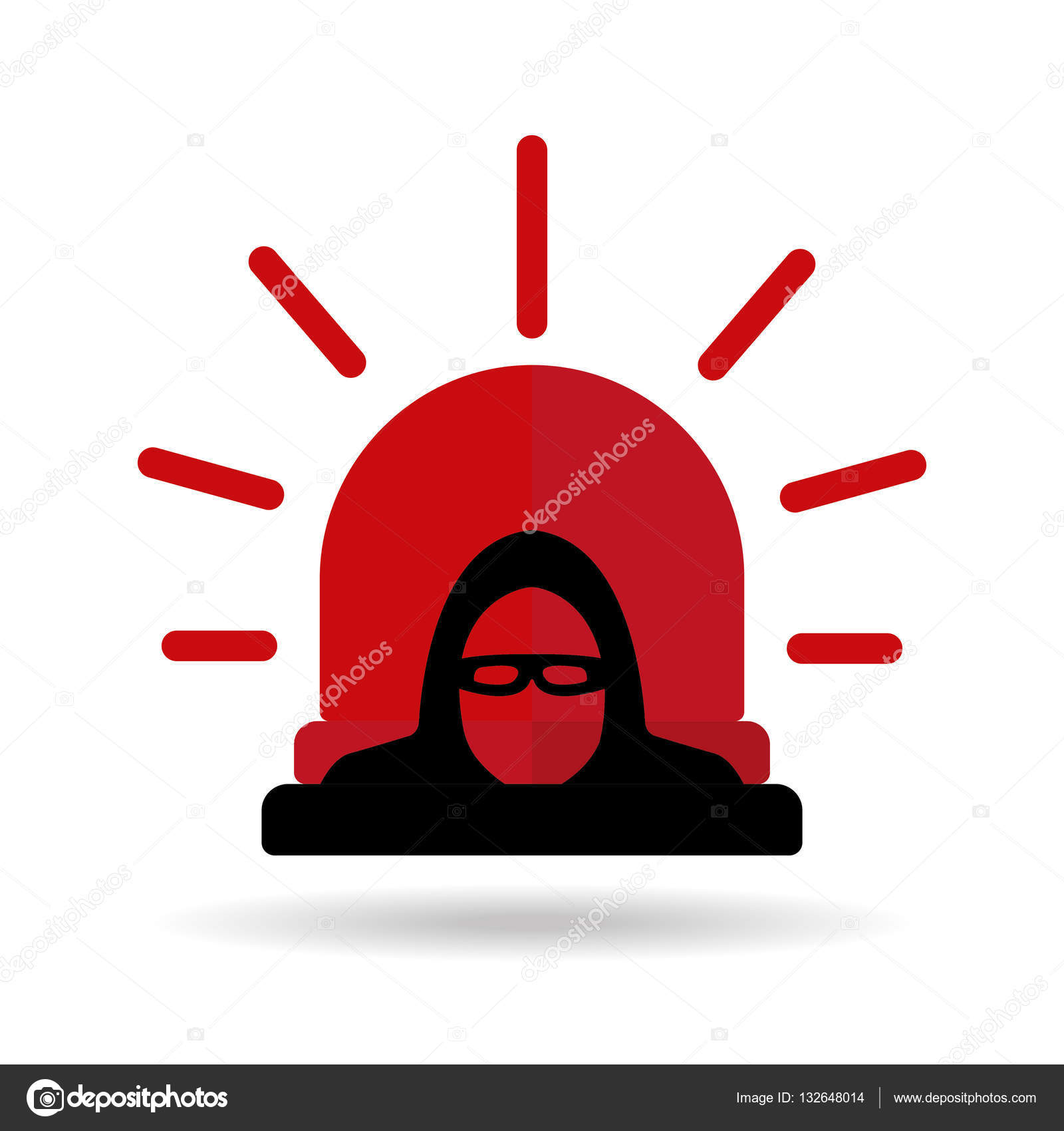 Thief alert face icon — Stock Vector © 4zeva #132648014