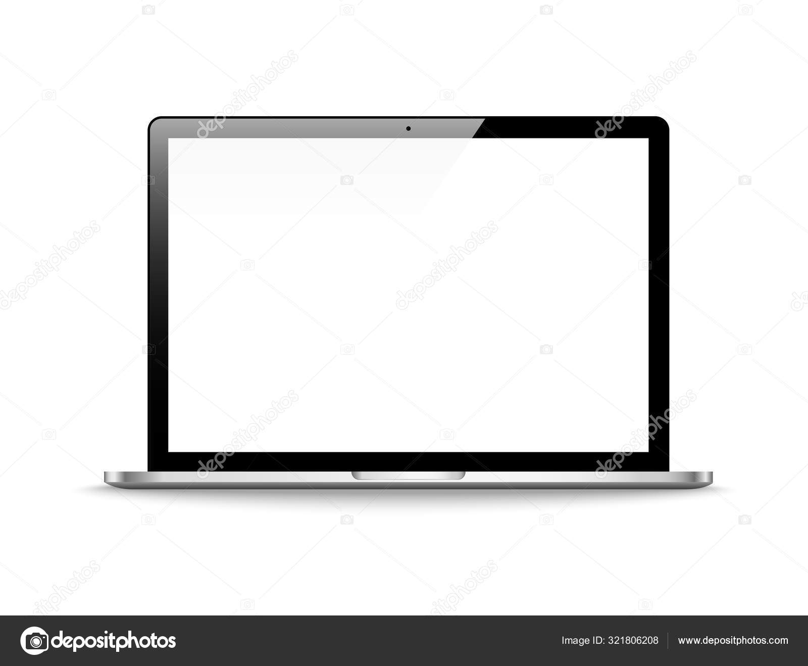Modern Glossy Laptop White Background Vector Stock Vector Image by ...