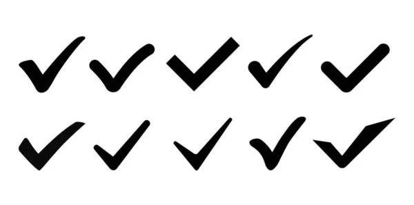 Check Mark Collection Check Mark Black Green Vector Icons Isolated ...