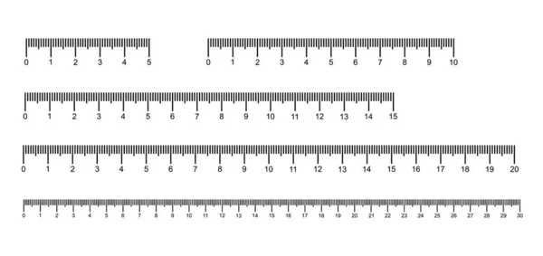 Measuring scale, markup for rulers with hand drawn doodle style vector ...
