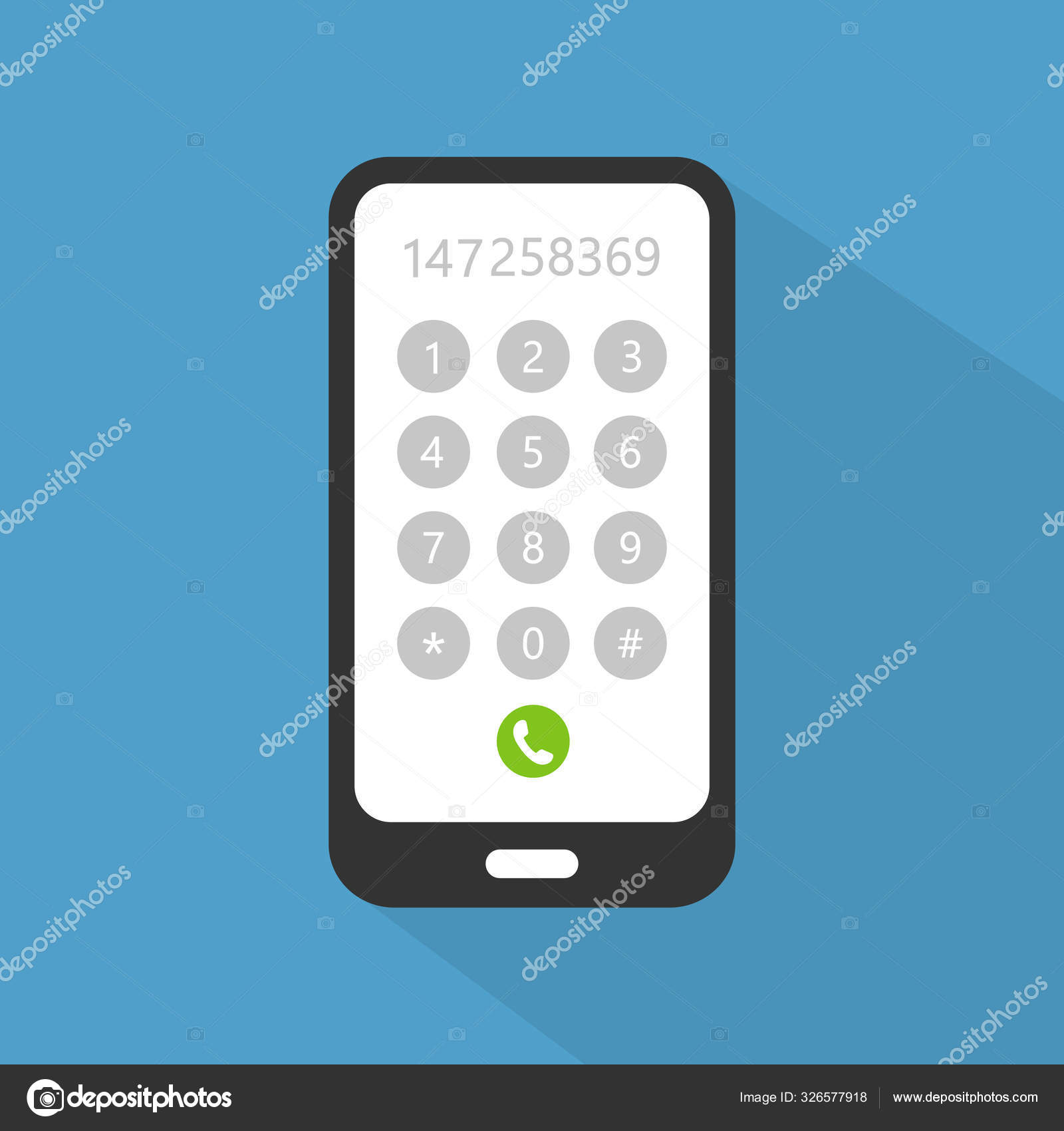 Phone icon dial number concept. Vector illustration Stock Vector by ...