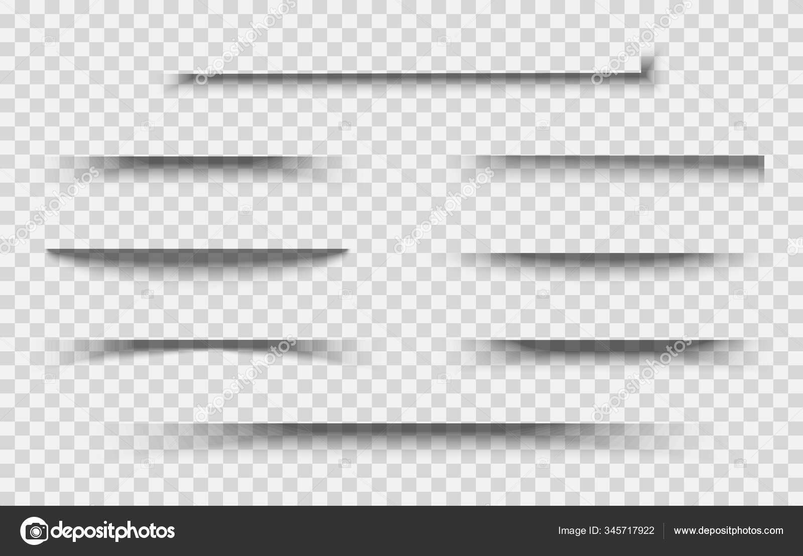 Paper sheet shadow effect, on transparant background Stock Vector Image ...