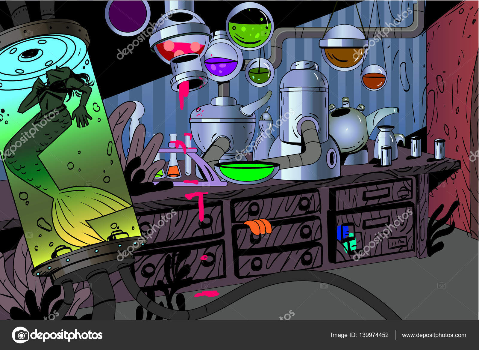 Mad scientist wallpaper | Mad scientist lab wizard cartoon illustration ... Mad scientist wallpaper | Mad scientist lab wizard cartoon illustration ...