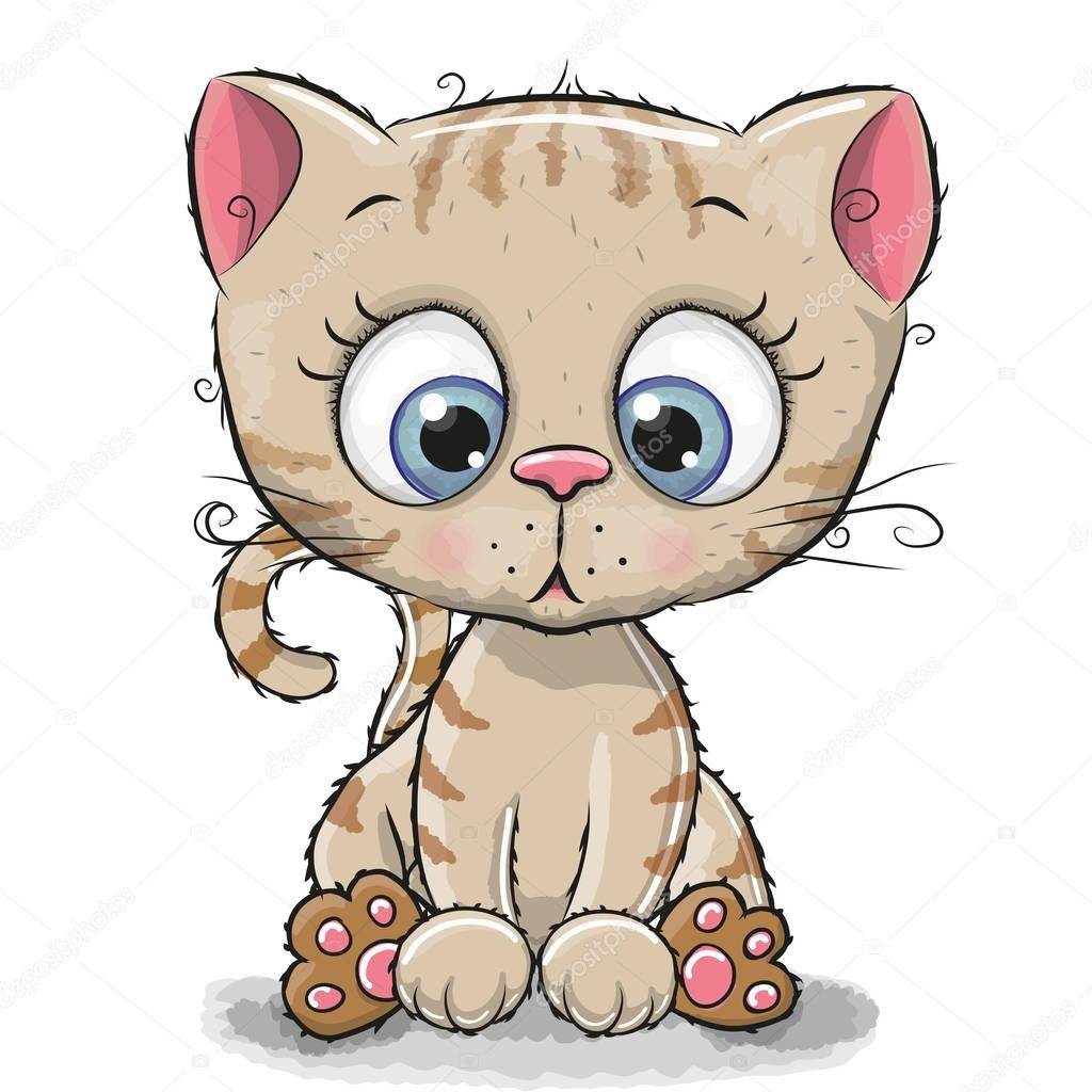 Lindo gatito de dibujos animados 2024