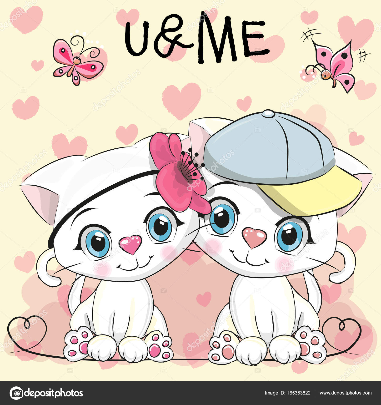 Two cute Cartoon Kittens — Stock Vector © Reginast777 #165353822