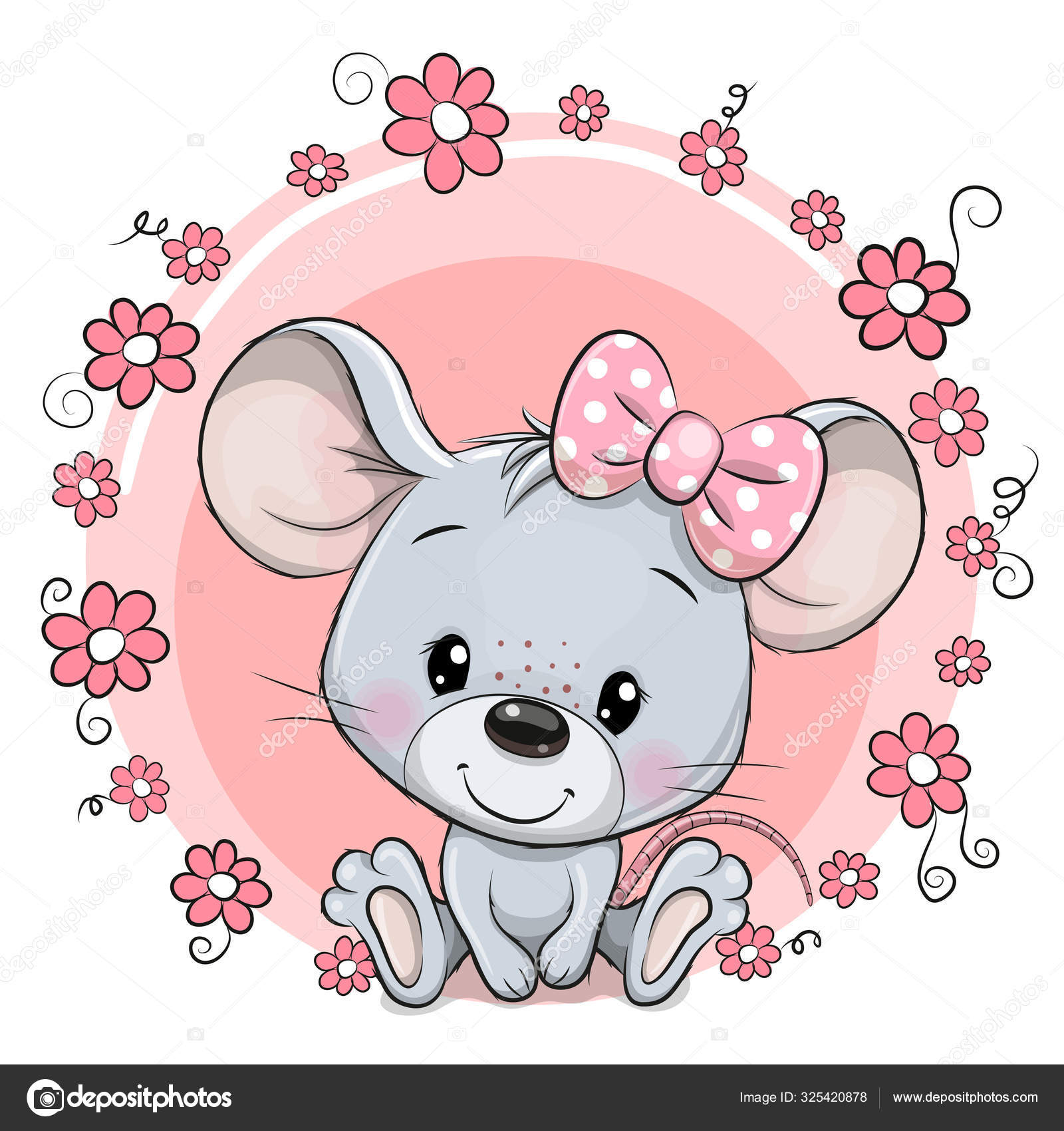 Cute Cartoon Girl Mouse