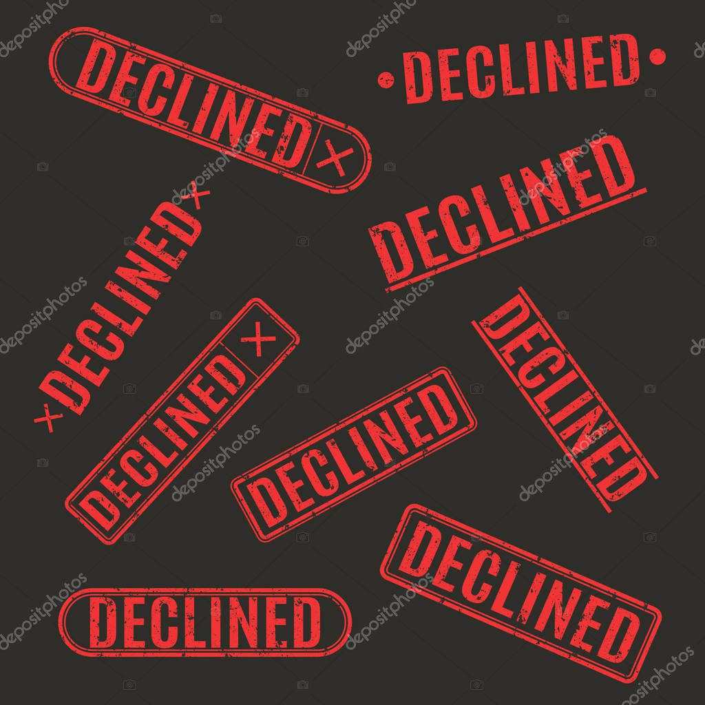 Conjunto de sellos declinados, ilustración vectorial. 2024