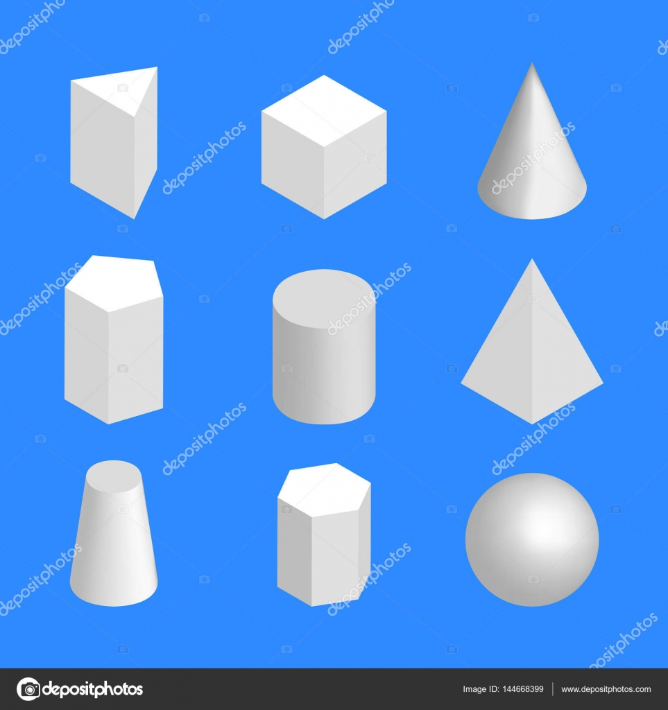 Figuras geométricas simples isométrica, ilustração vetorial . Stock ...