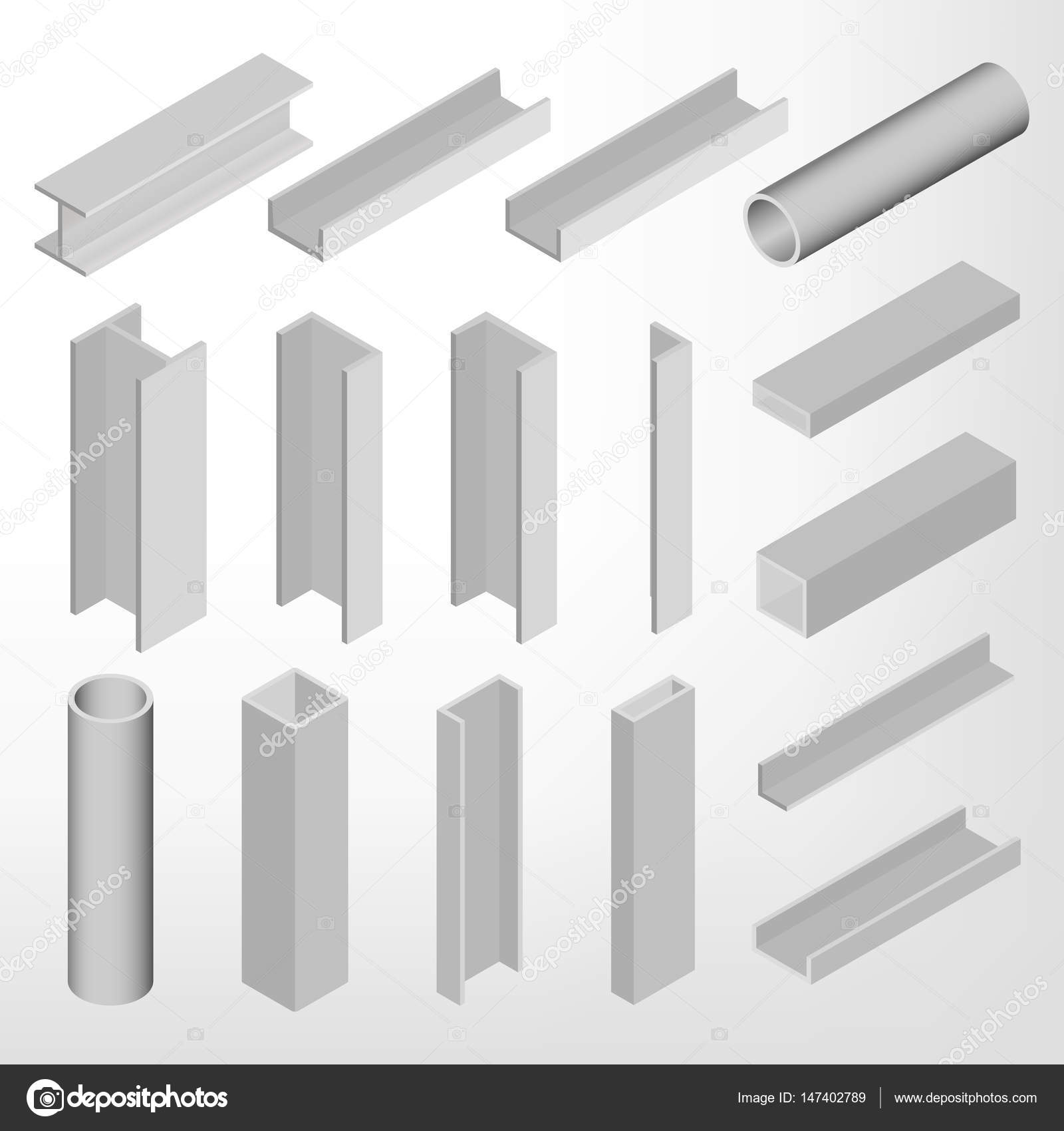 Steel beam isometric vector illustration. Stock Vector Image by ...