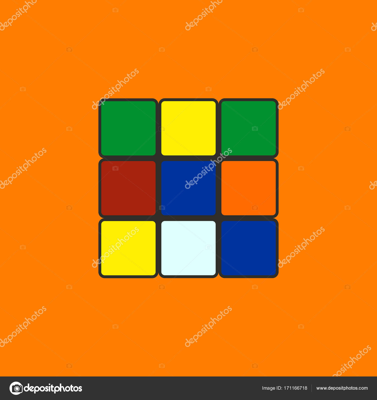 Rubik's cube in a flat style, vector illustration. Stock Vector by ...