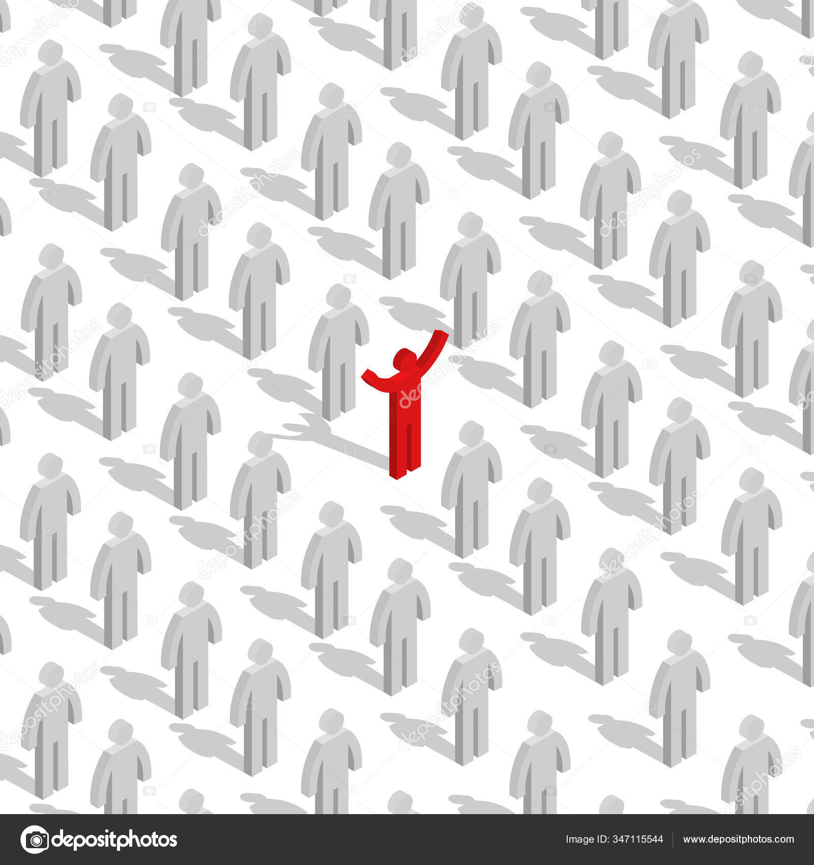 Set Stick Figures Leader Team Concept Flat Isometric Style Vector Stock ...