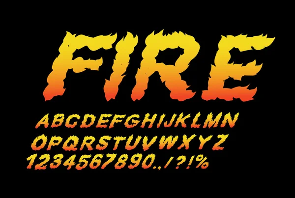 Hot Alphabet. Flame font. Fiery letters. Burning ABC. Fire typog Stock ...