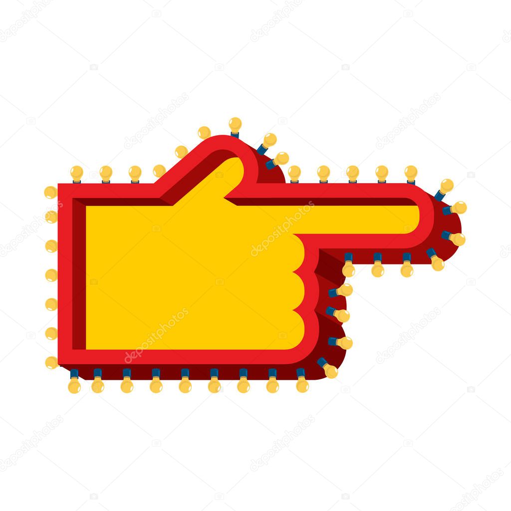 Image vectorielle Pointant pointeur du doigt avec des lumières ...