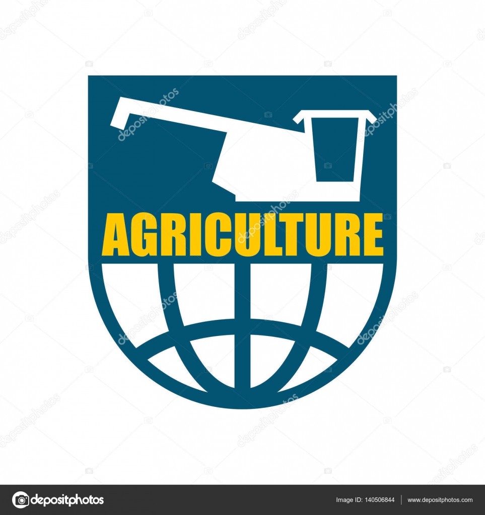 Agriculture logo. harvest emblem. combine harvester and Earth. F Stock ...
