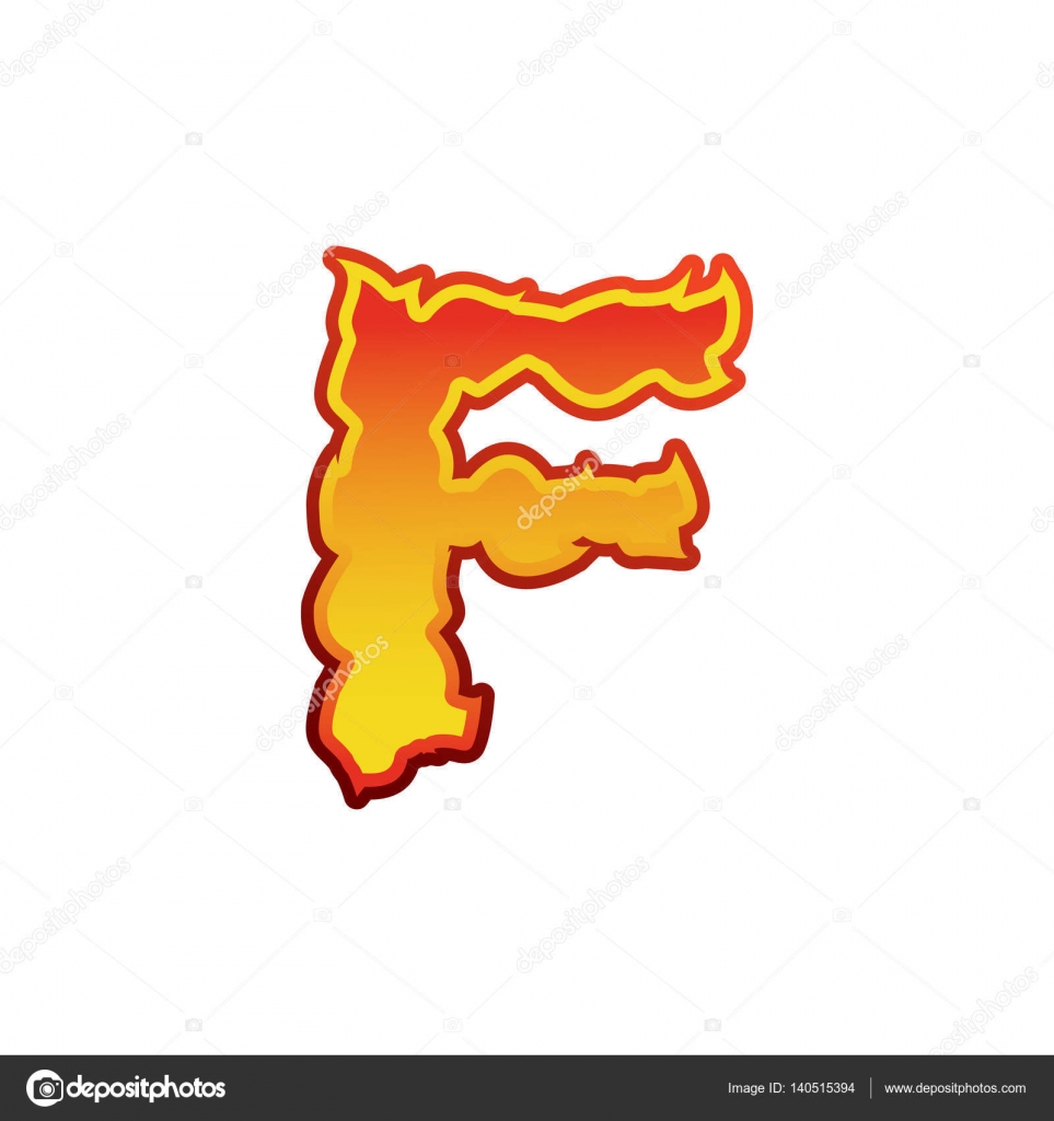 Letter F fire. Flames font lettering. Tattoo alphabet character. Stock ...