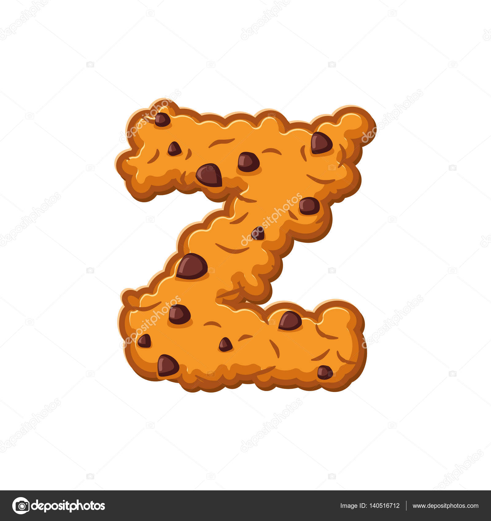 Z letter cookies. Cookie font. Oatmeal biscuit alphabet symbol. Stock ...