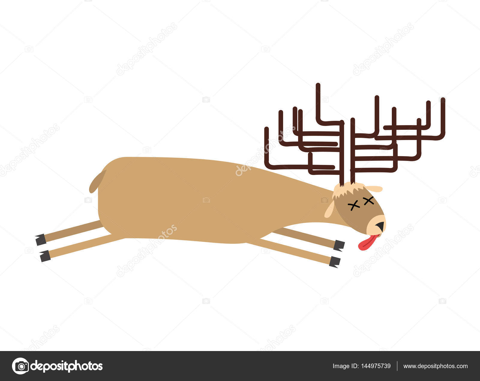 Dead moose. Deer is dead. Corpse of wild beast Stock Vector by ...