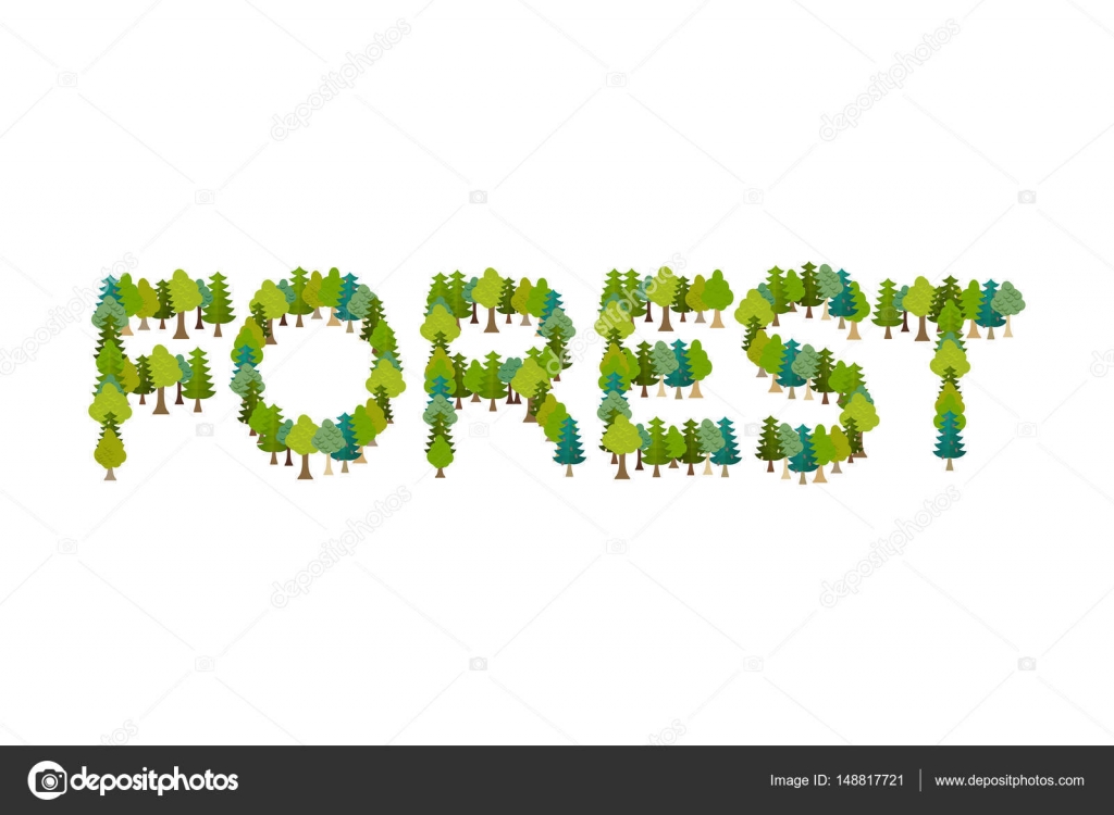 Letras del bosque. Cartas de los árboles. Tipografía natural Vector de ...