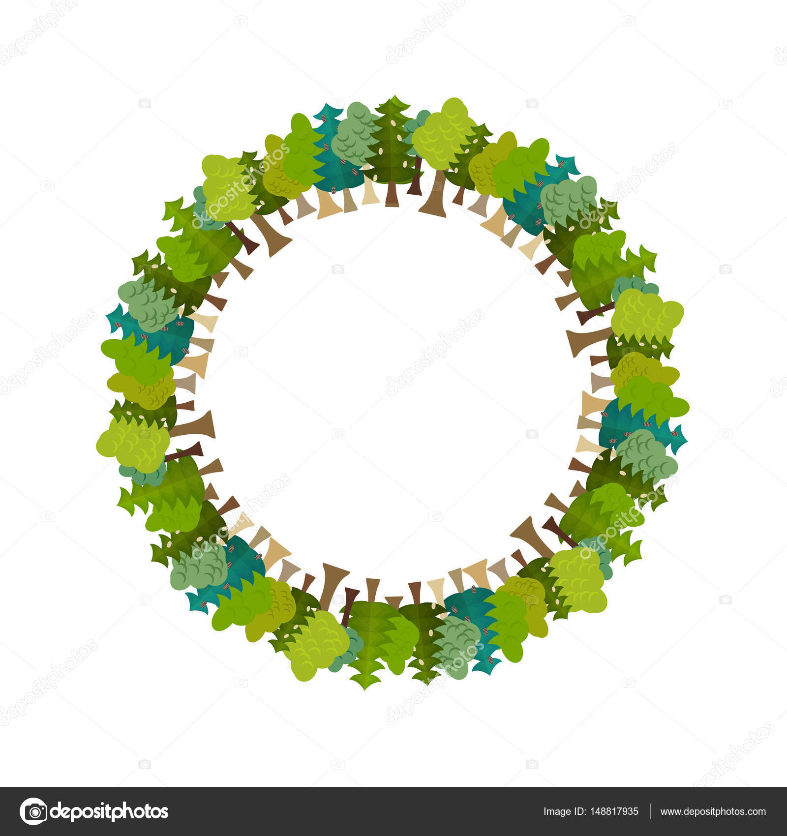 Frame is tree round. Forest background. Nature backdrop Stock Vector ...