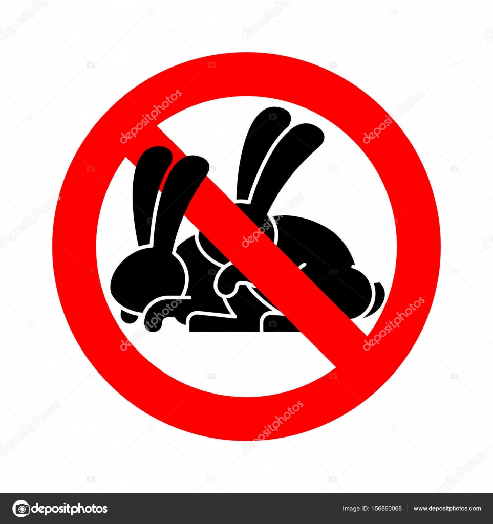 Stop Rabbit Sex Ban Bunny Hare Intercourse Red Triangle Road S Stock Vector By ©popaukropa
