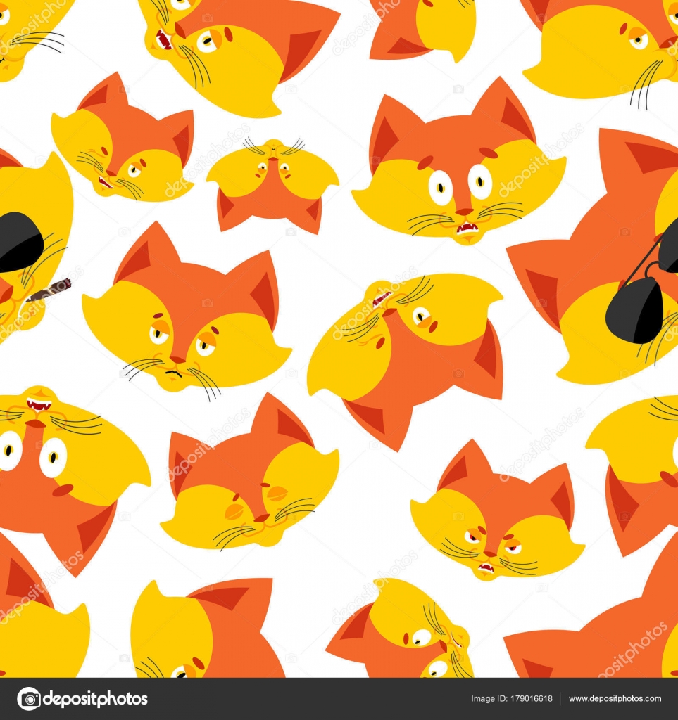 Fox head pattern. Animal background. Ornament face wild beast. V Stock ...