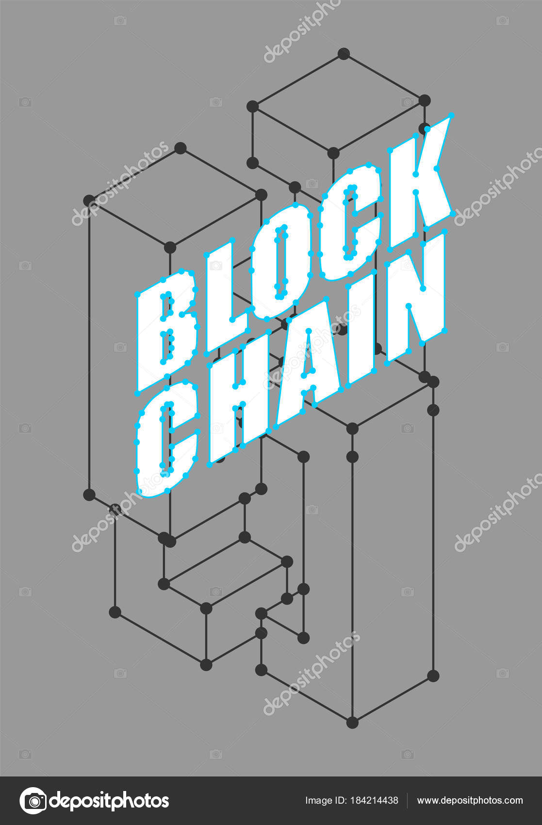 Red de cadena de bloques aislada. Matriz de concepto cibernético ...