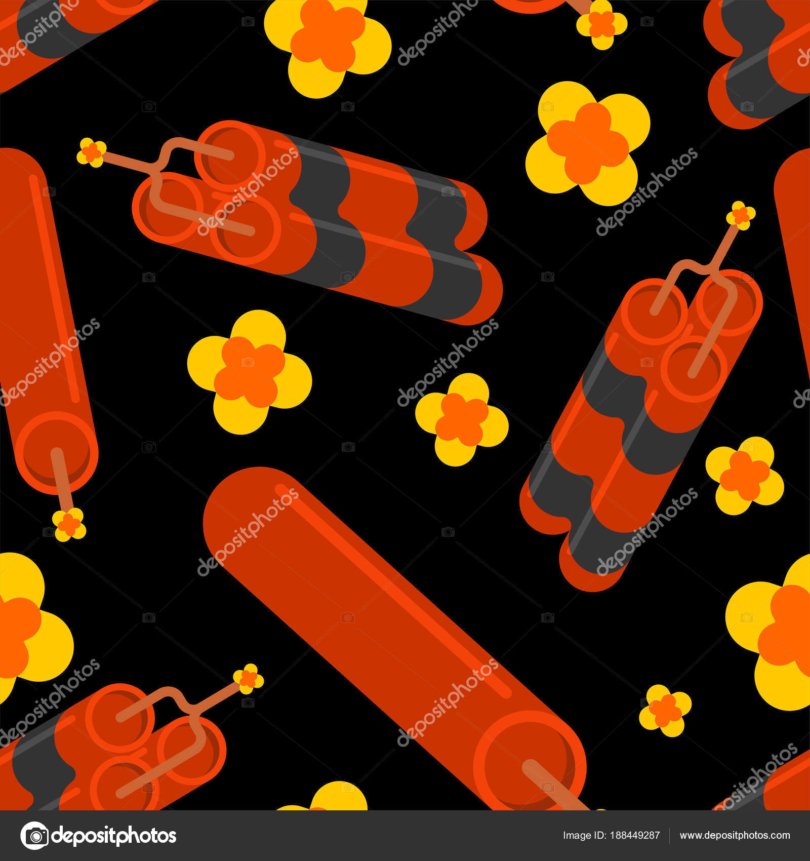 Dynamite seamless pattern. Explosive background. Vector texture Stock ...