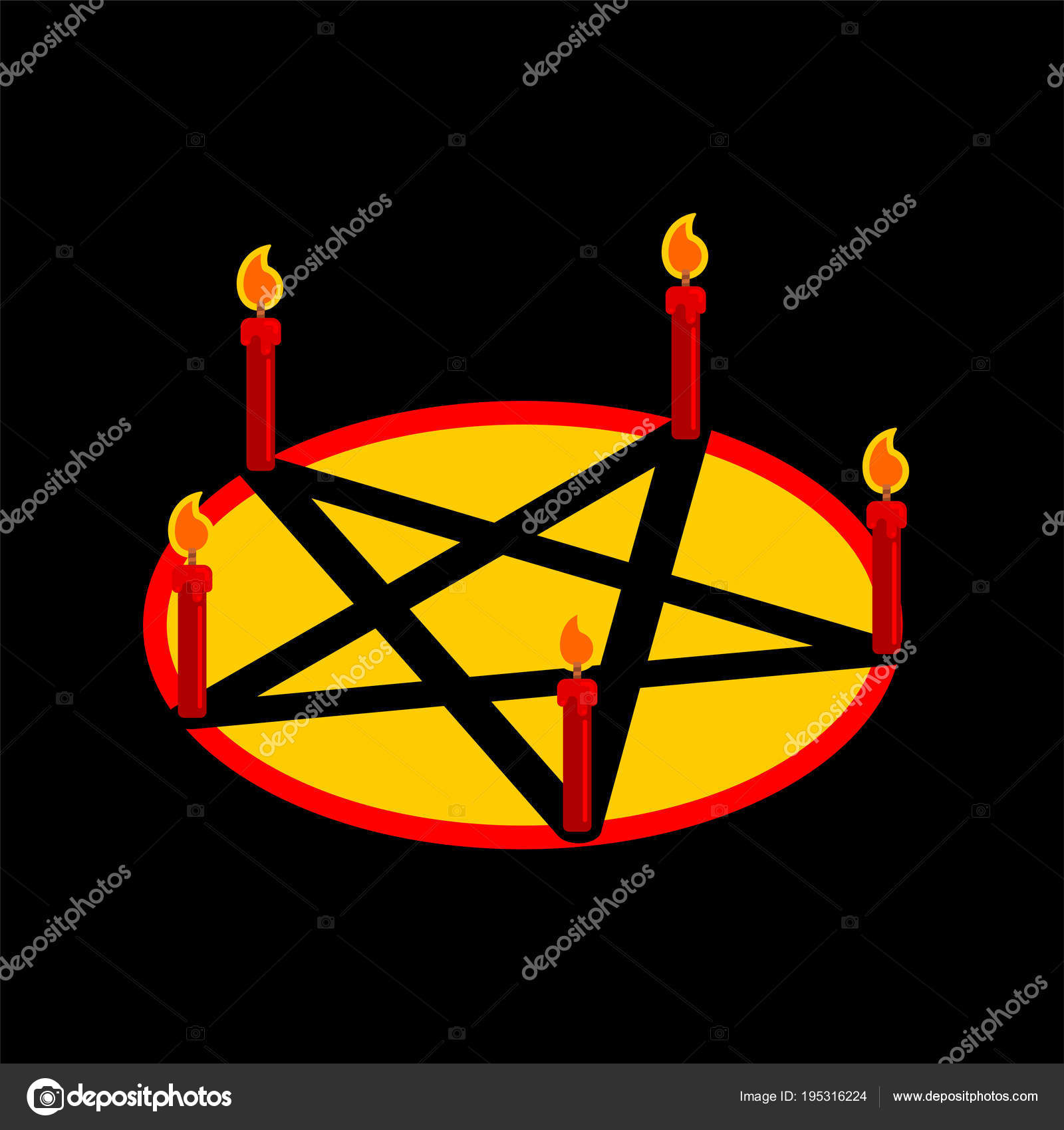 Pentagram of devil. Satan sign. Ritual symbol. Call daemon. Blac Stock ...