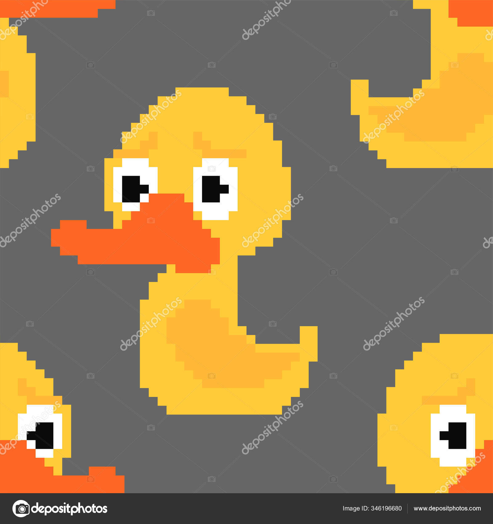 Rubber Duck Pixel Art Pattern Seamless Toy Bit Background Pixelate ...
