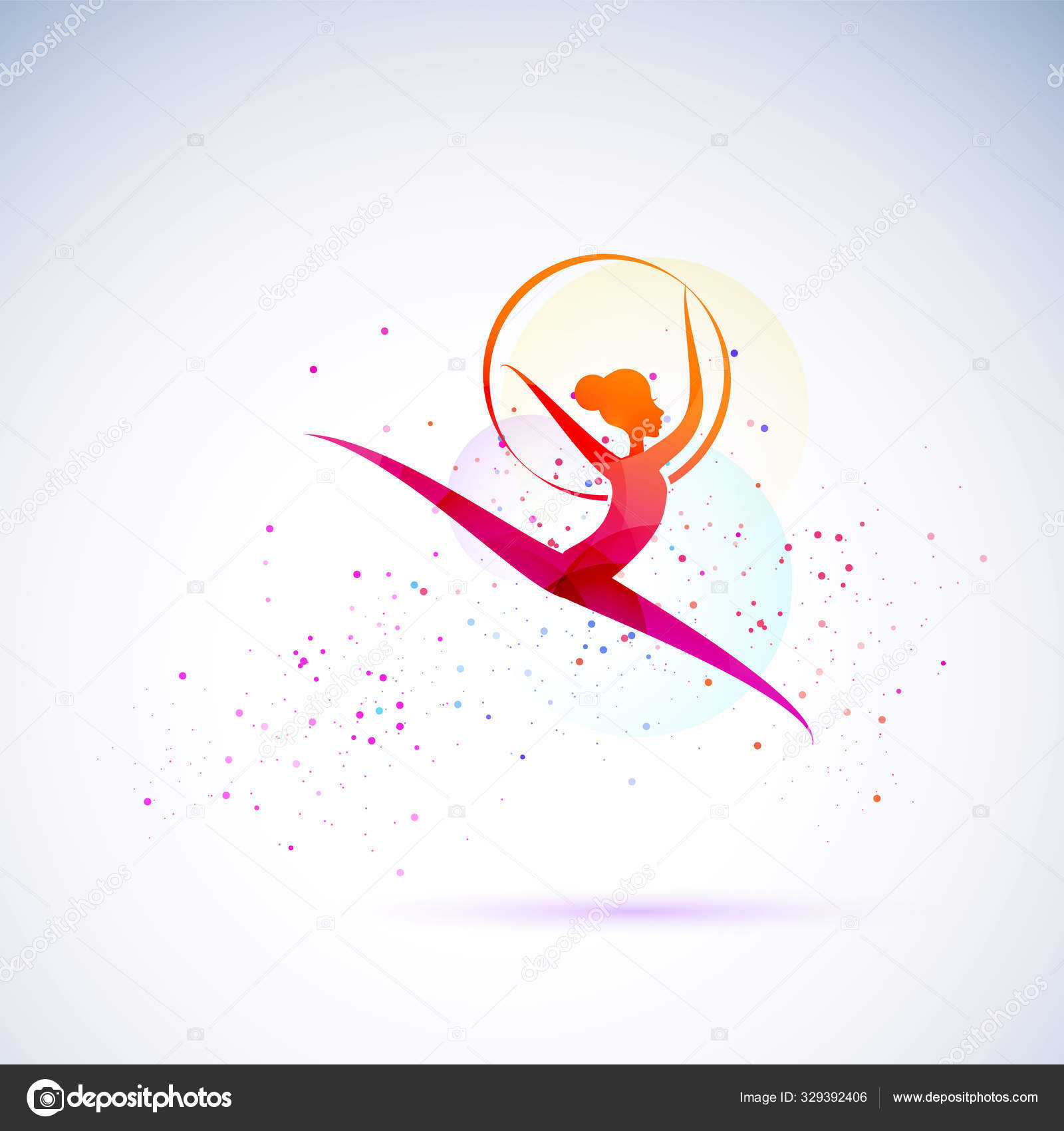 Vector illustration gymnast girls force. Abstract background for banner ...