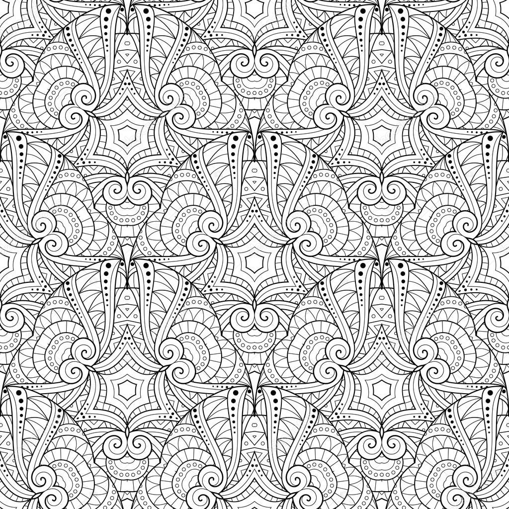 Vector Seamless Monochrome Pattern — Stock Vector © HelenaKrivoruchko ...