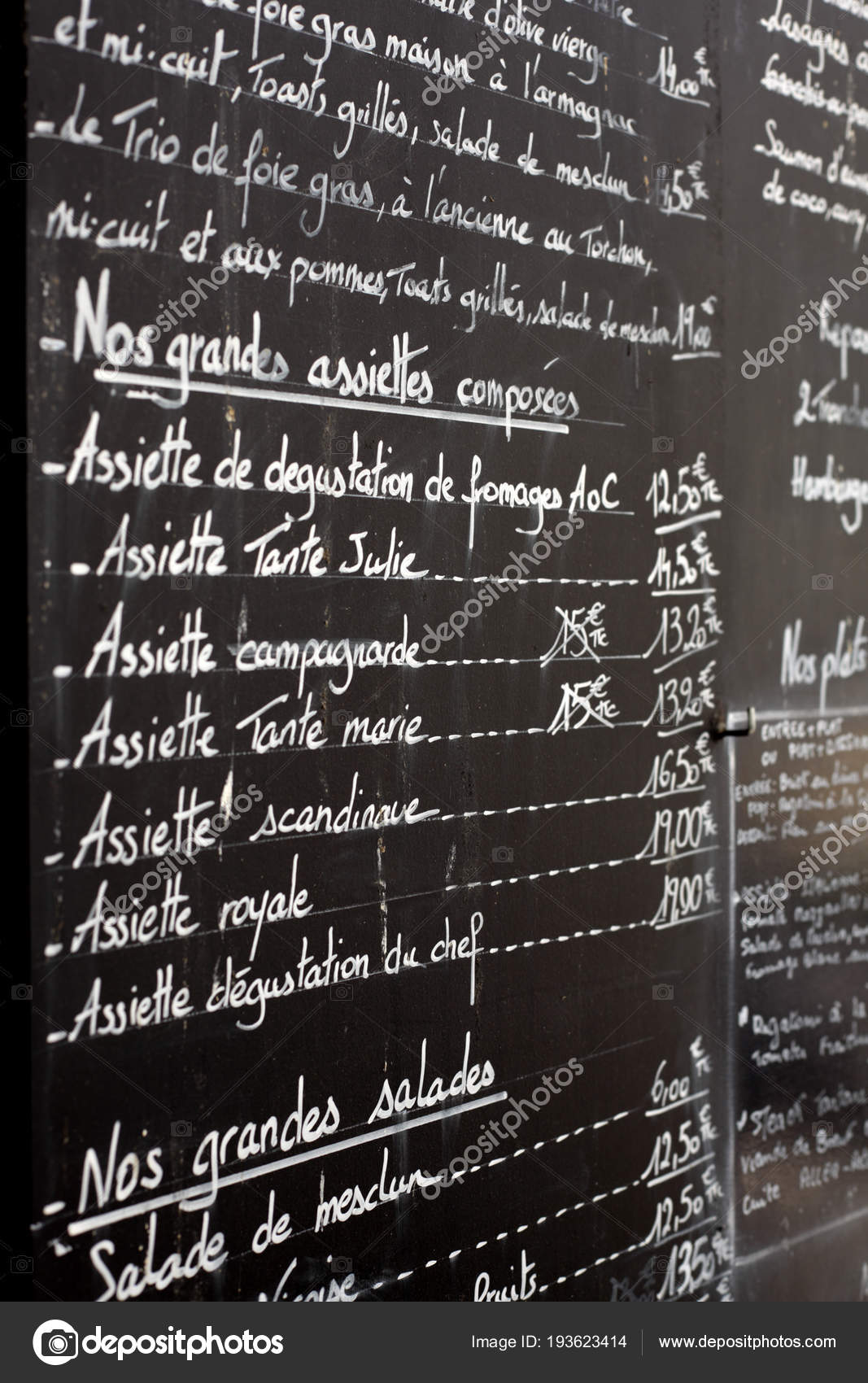 Restaurant menu in Paris Stock Photo by ©david_franklin 193623414