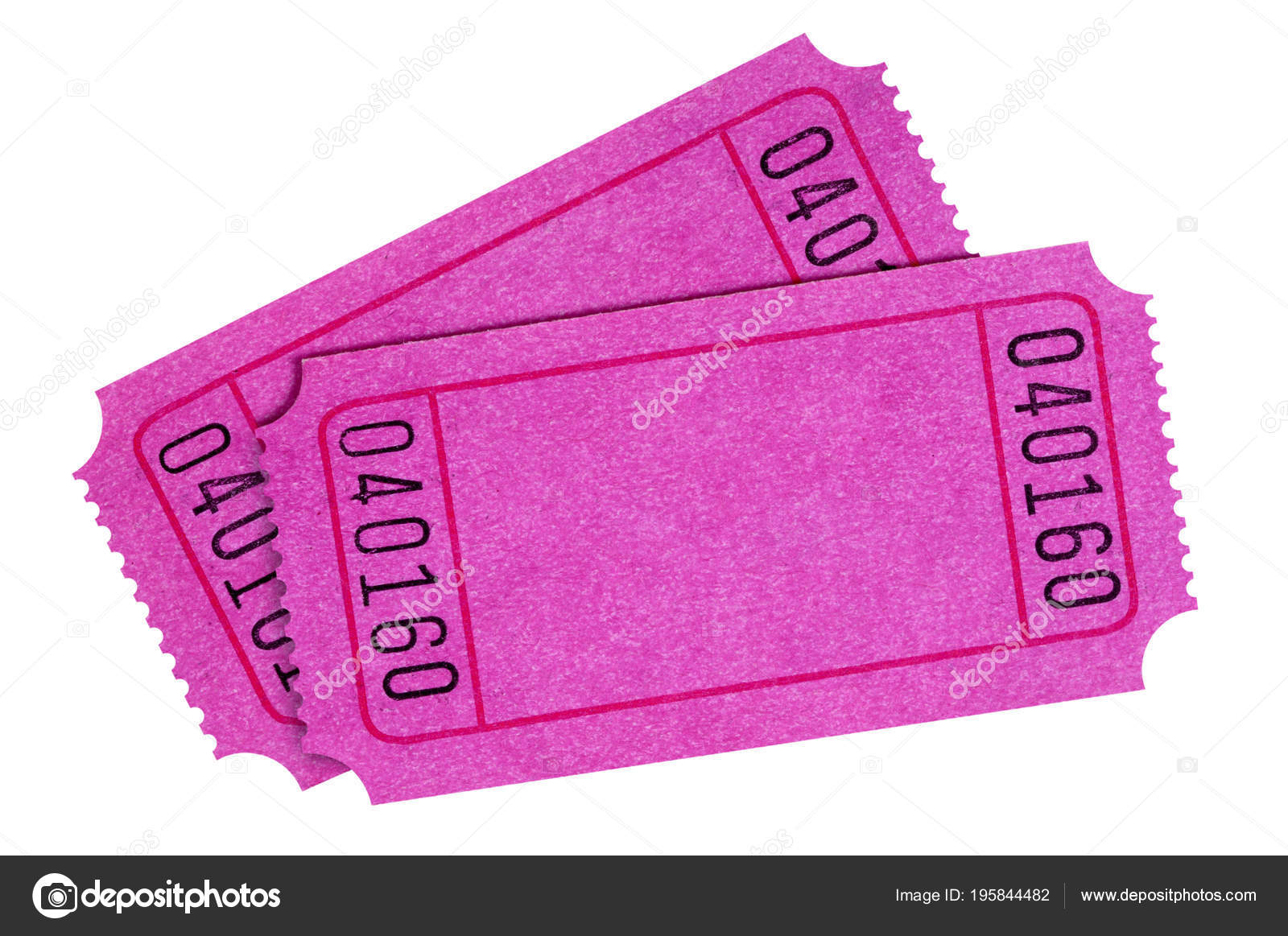 Two Blank Purple Pink Tickets Isolated White Background — Stock Photo ...