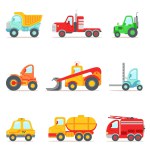 Eight building cars. Construction machinery. — Stock Vector © Digital ...