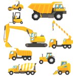 Eight building cars. Construction machinery. — Stock Vector © Digital ...