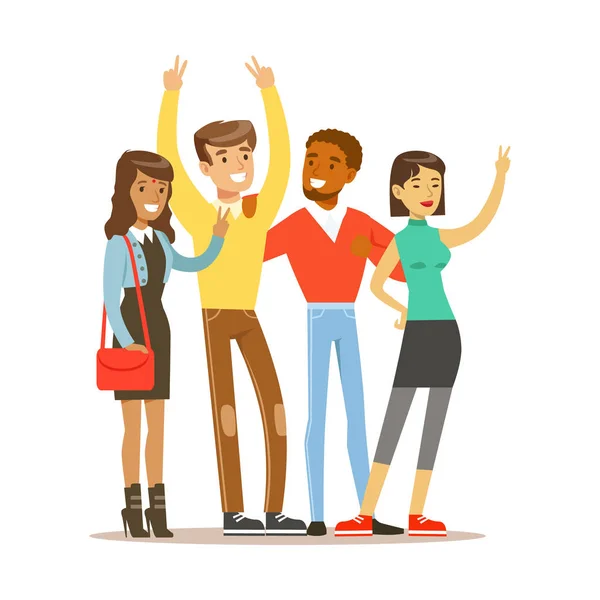 ᐈ Four friends cartoon stock images, Royalty Free four friends vectors ...