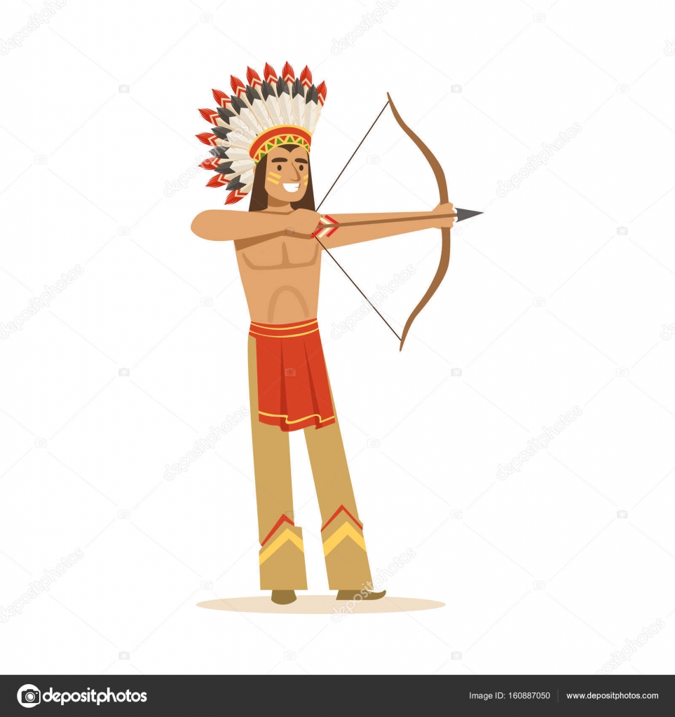 Indio Disparando Una Flecha
