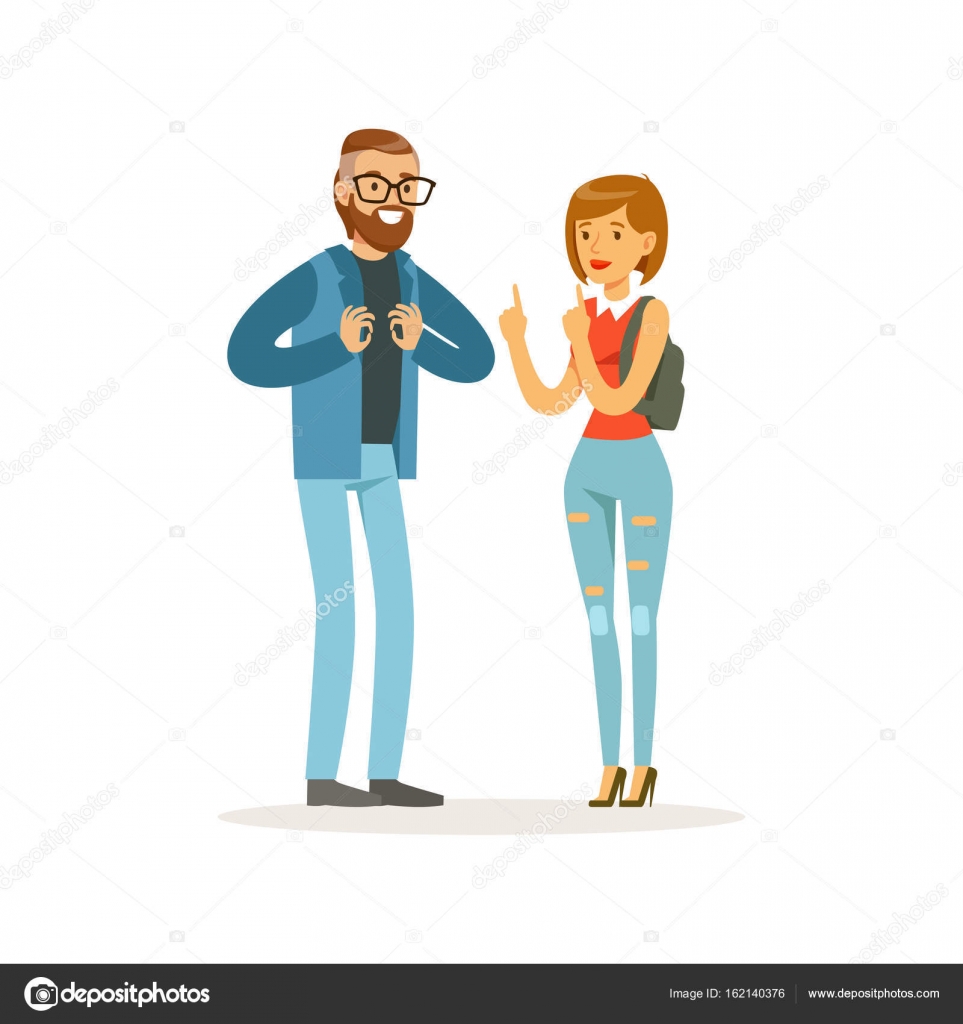 People communicate using sign language — Stock Vector © TopVectors ...