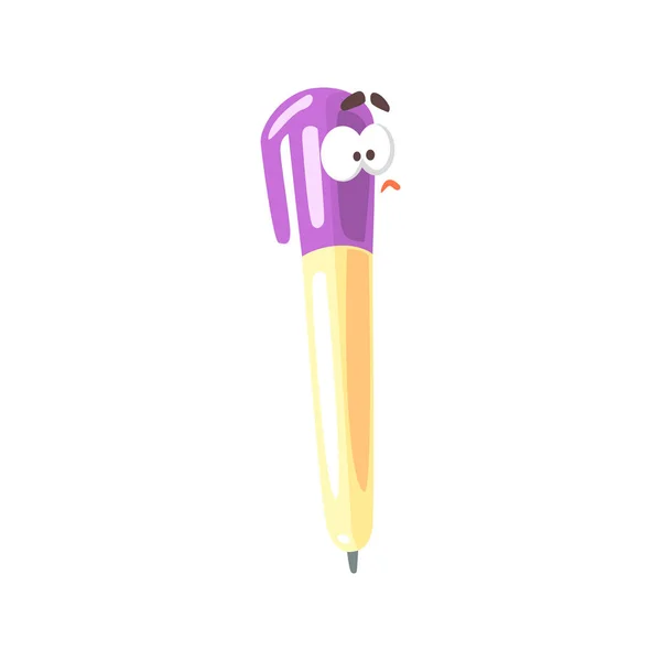 Smiling Pen, Pencils And Brushes, Set Of Animated Stationary Cartoon ...