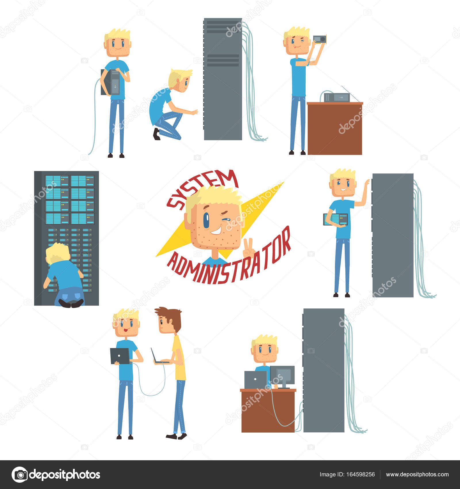 Network engineer characters Stock Vector by ©TopVectors 164598256