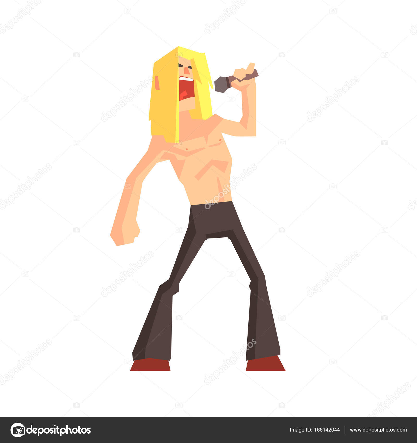 Rockstar singer man character cartoon vector Illustration Stock Vector ...