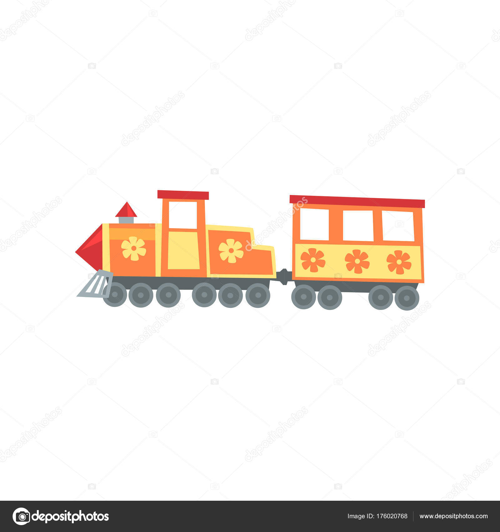 Mini train locomotive from funfair carnival. Amusement park icon ...