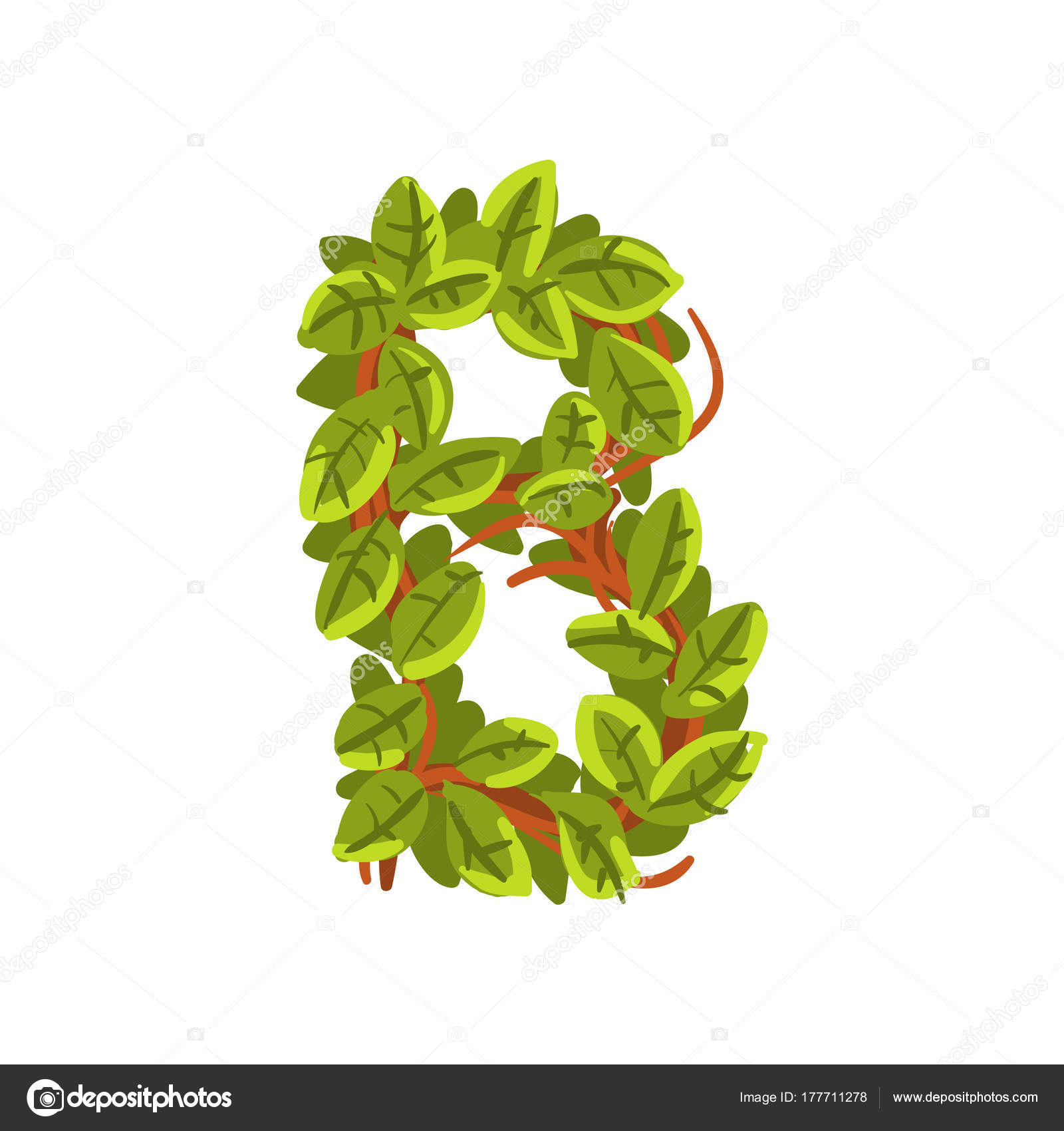 Letter B, English alphabet made of tree branches, ecology element for ...