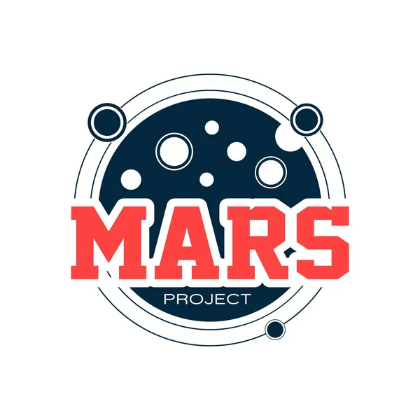 Original astronomical logo with Mars. Space adventure, exploration of ...