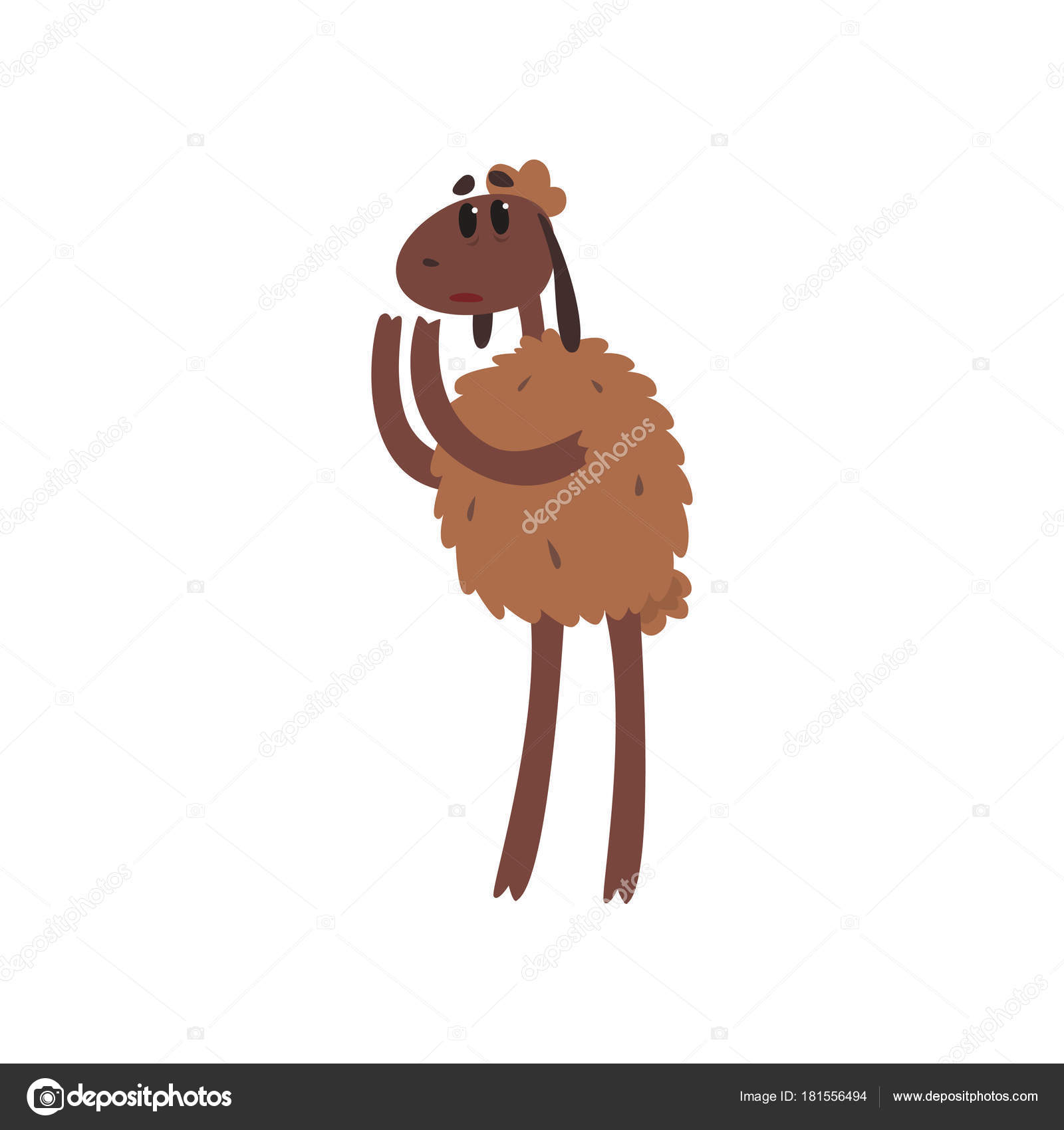 Sad funny sheep character cartoon vector illustration Stock Vector by ...